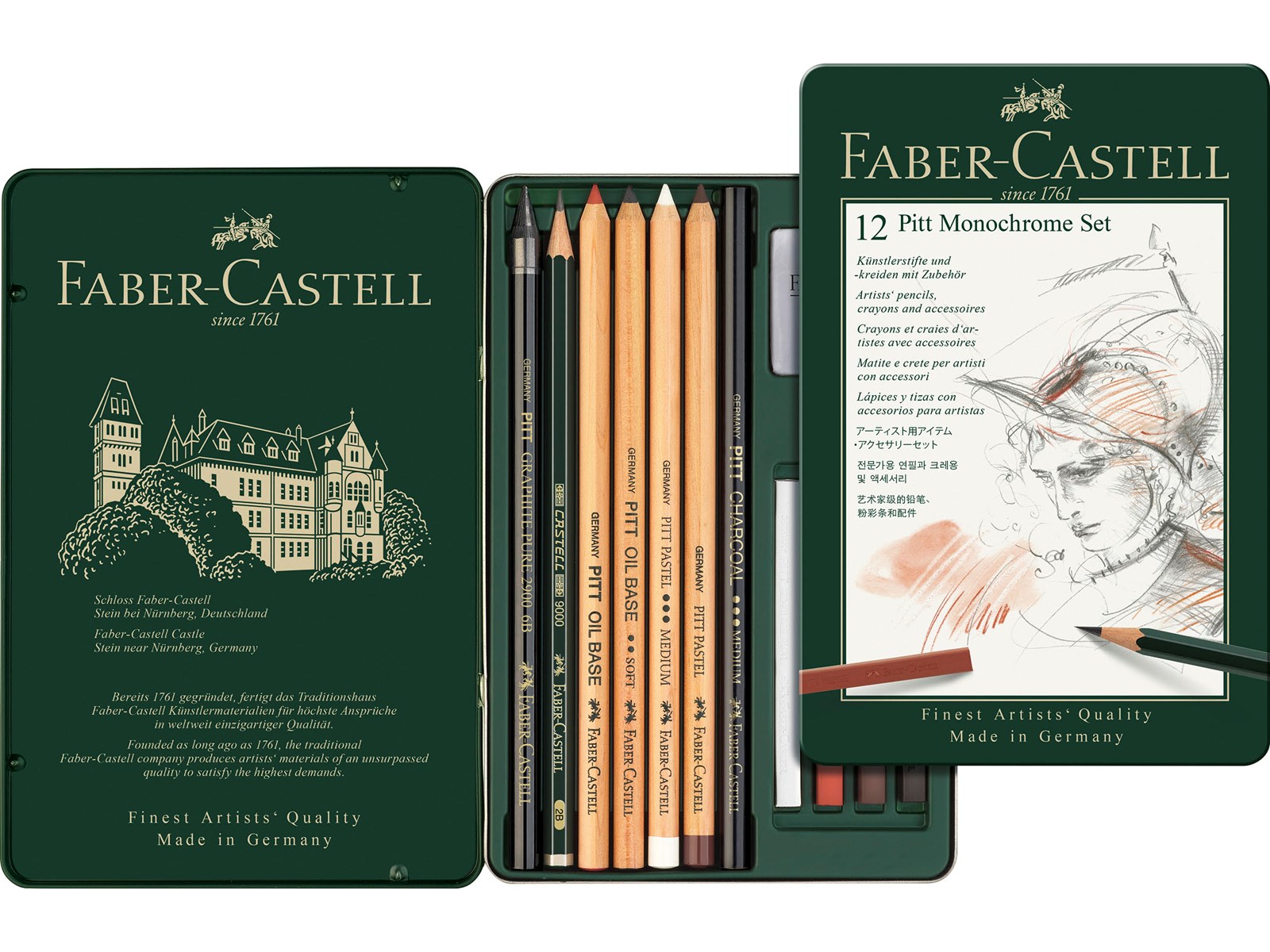 Faber-Castell Pitt monochrome 12 stk NY | Billig