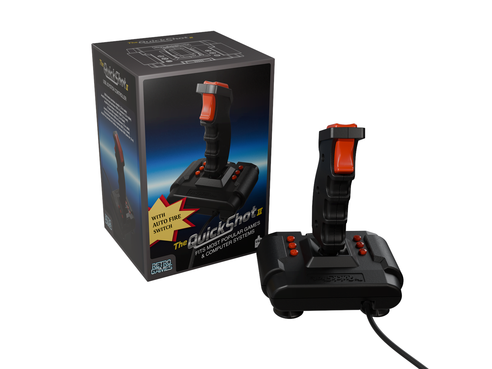 Retro Games The Quickshot II - Wired Joystick | Billig