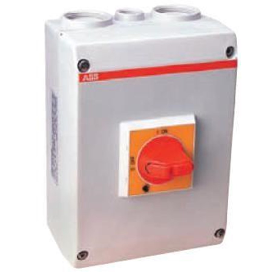 ABB Sikkerhedsafbryder AC23 30A 3 polet med hjælpekontakt emc rød og ...