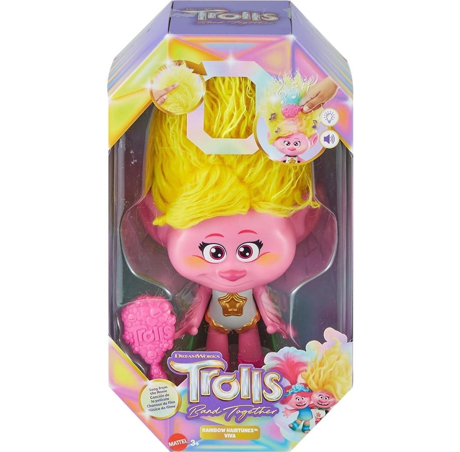 Mattel Dreamworks Trolls Band Together Rainbow Hairtunes Viva Doll 30cm