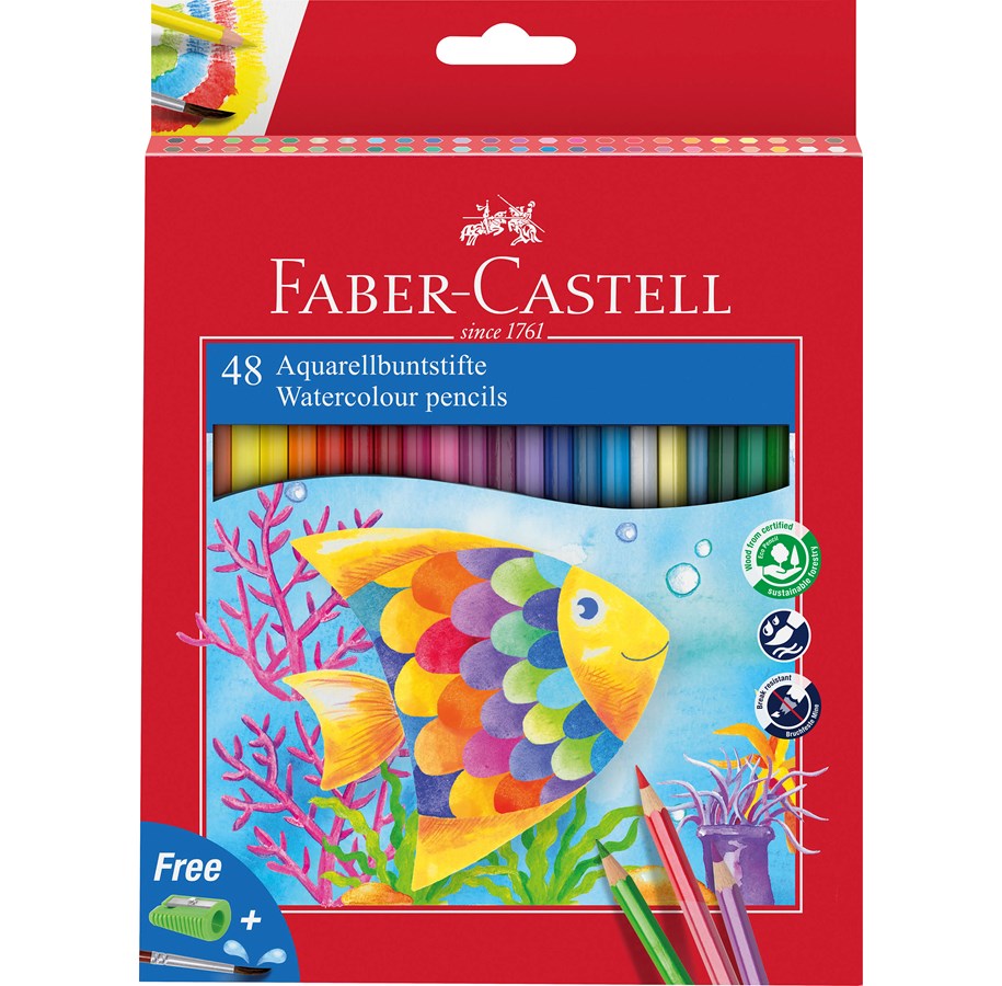 Faber-Castell Farveblyant akvarel 48 ass + 1 pensel | Billig