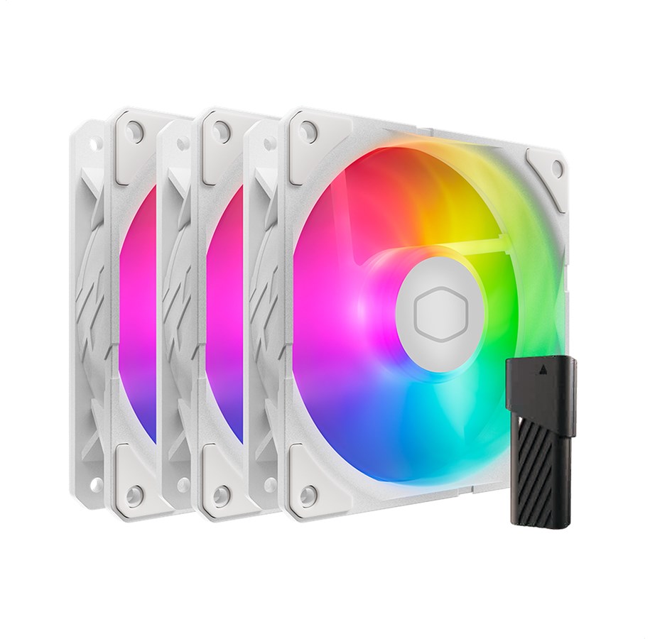 Cooler Master SickleFlow Edge 120 ARGB WE 3-in-1 Fan - 120mm - Hvid med RGB