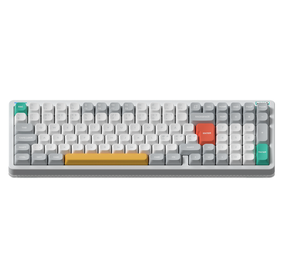 NuPhy Halo96 V2 Ionic Vit - Lemon - Gaming Tastatur - Nordisk - Hvid